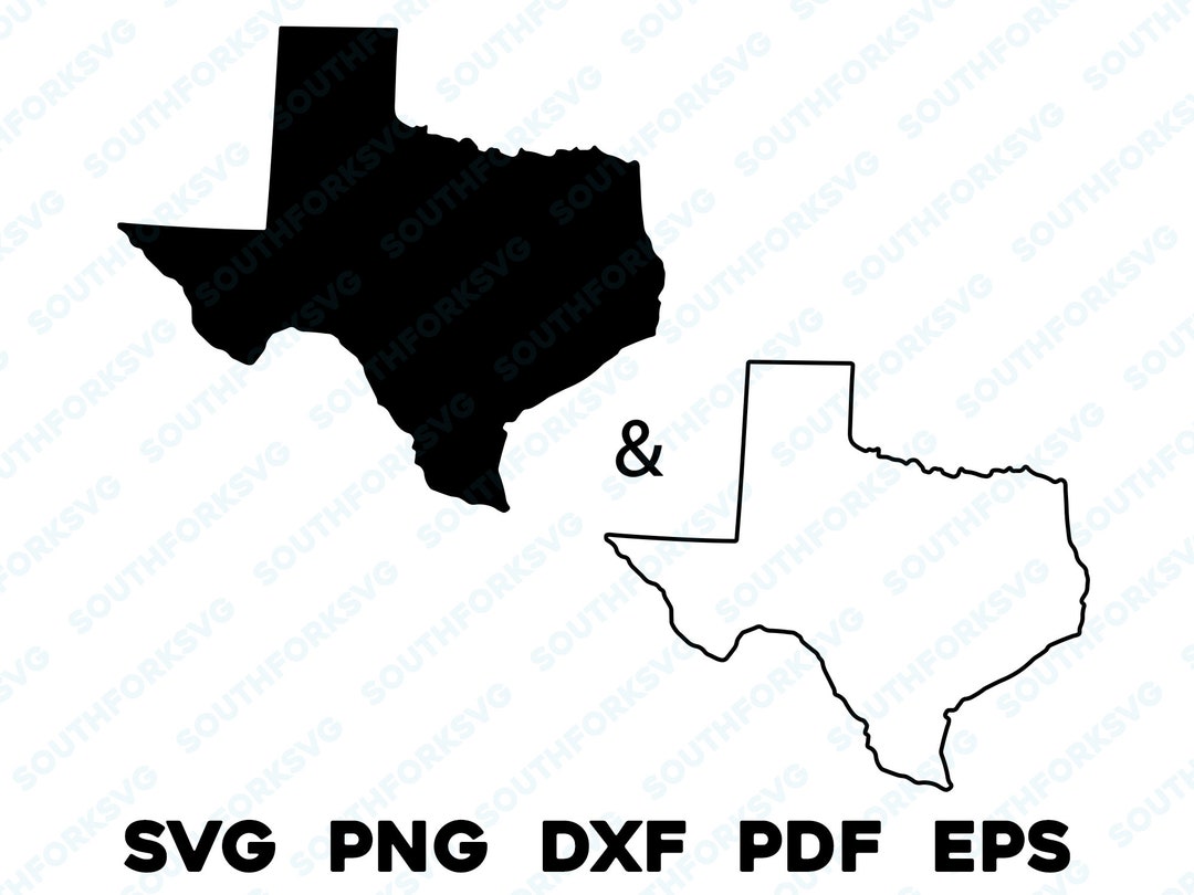 Simple Texas State Silhouette & Outline Shapes Svg Png Dxf Pdf Eps ...