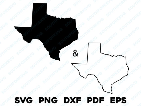Simple Texas State Silhouette & Outline Shapes Svg Png Dxf Pdf - Etsy
