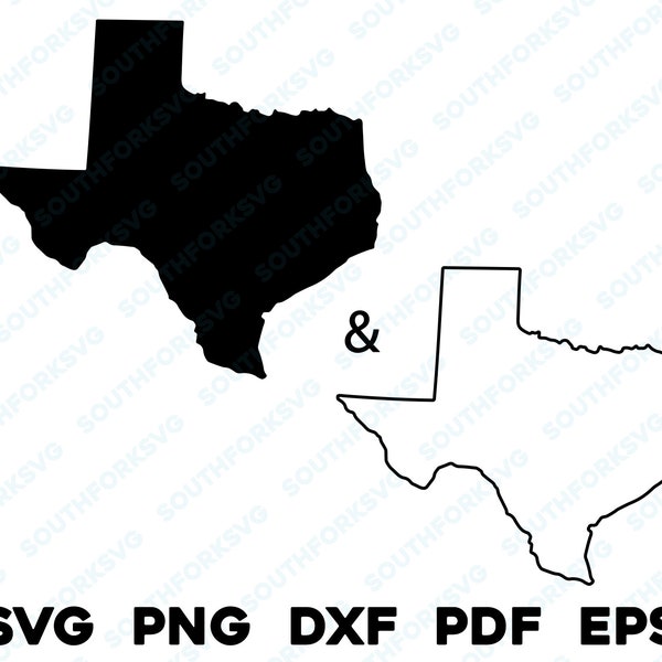 Texas State Map - Etsy