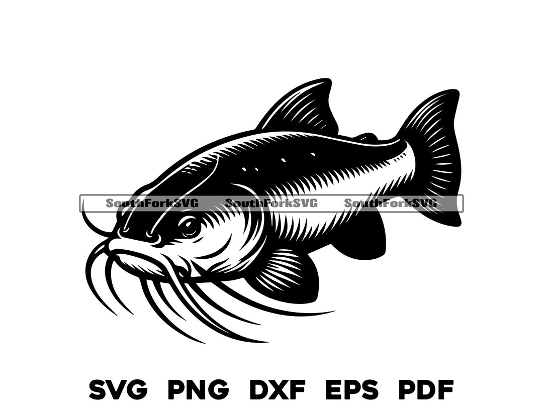 Catfish Design 1 | Svg Png Dxf Eps Pdf | Transparent Vector Graphic ...