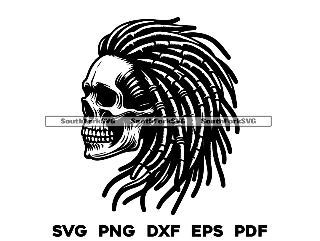 Skull Rastafarian | Svg Png Dxf Eps Pdf | Laser Cut Print Engrave Dye ...