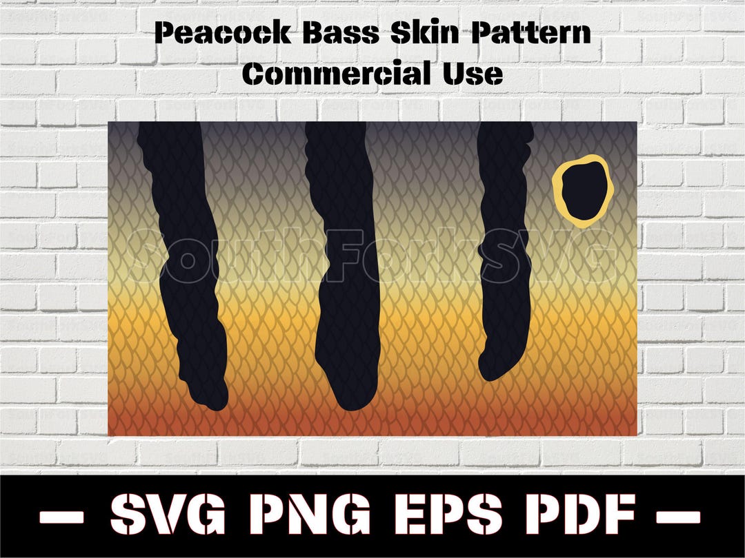 Peacock Bass Skin Pattern Svg Png Eps Pdf | Pike Perch Muskie Lake ...