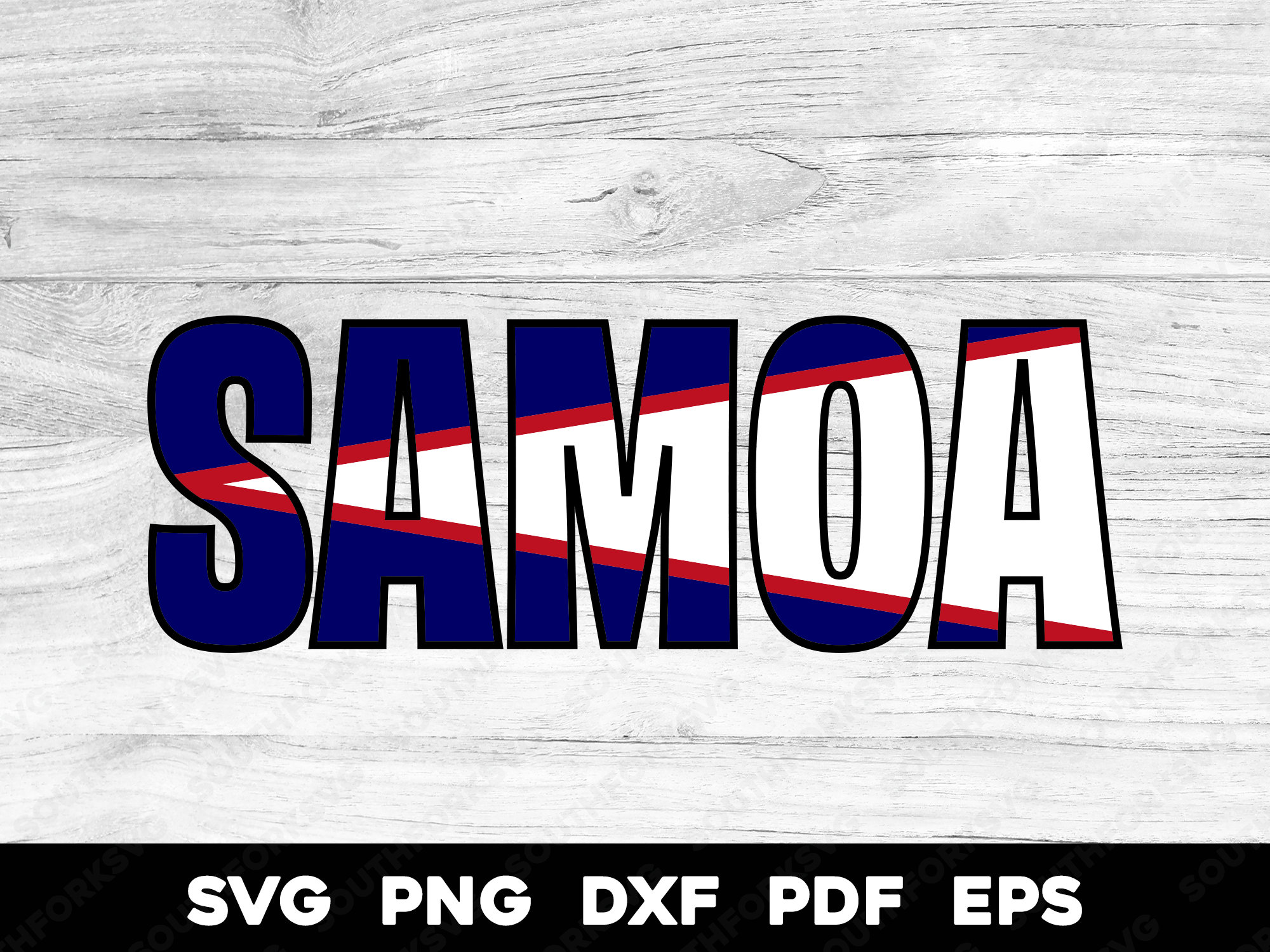 American Samoa Name Flag Design 2 | Svg Png Dxf Eps Pdf | Vector ...