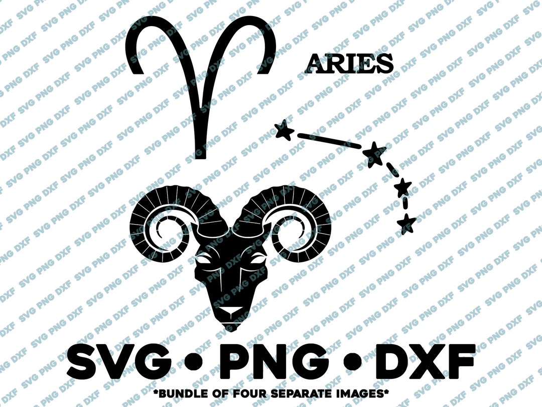 Aries Zodiac Bundle SVG PNG DXF Cut File Silhouette Cameo Star Sign ...