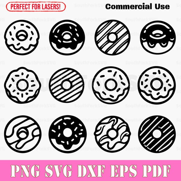 Donut Svg - Etsy