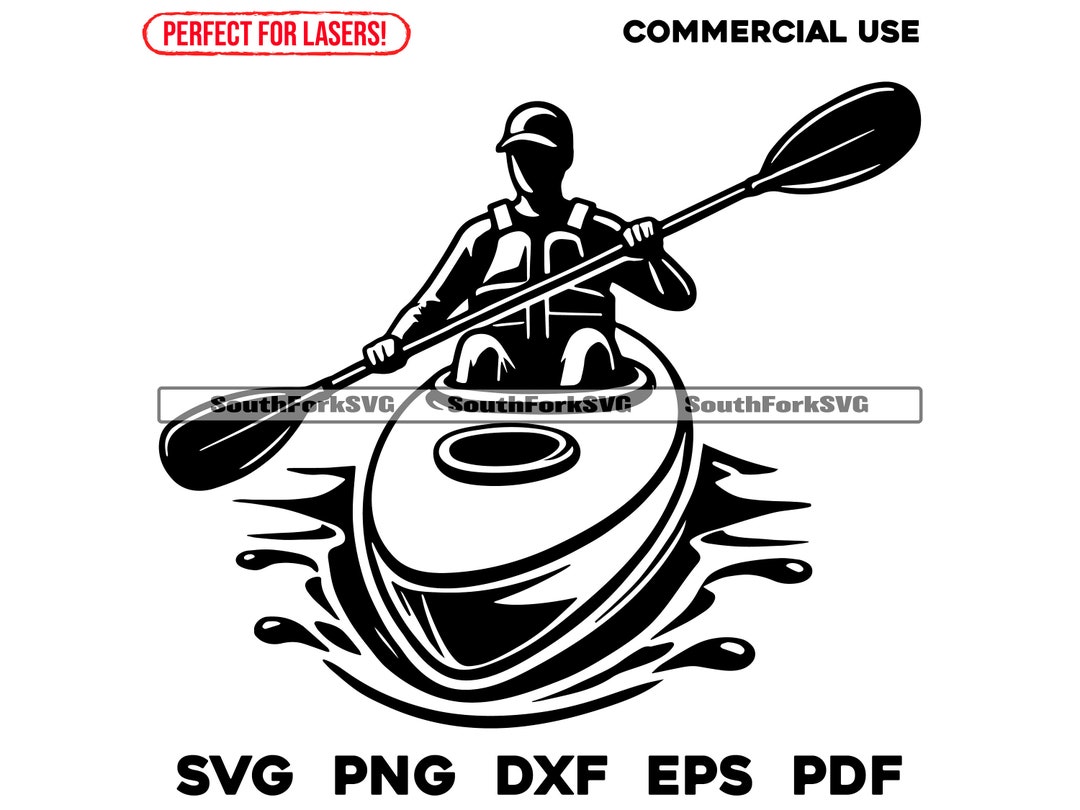 Kayaker Design Files | Svg Png Dxf Eps Pdf | Transparent Vector Graphic ...