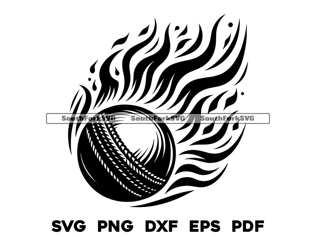 Flaming Cricket Ball | Svg Png Dxf Eps Pdf | Transparent Graphic Design ...