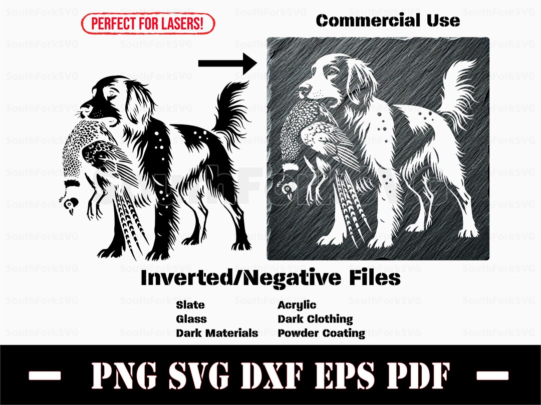Épagneul breton inversé faisan svg png dxf eps pdf | Impression ...