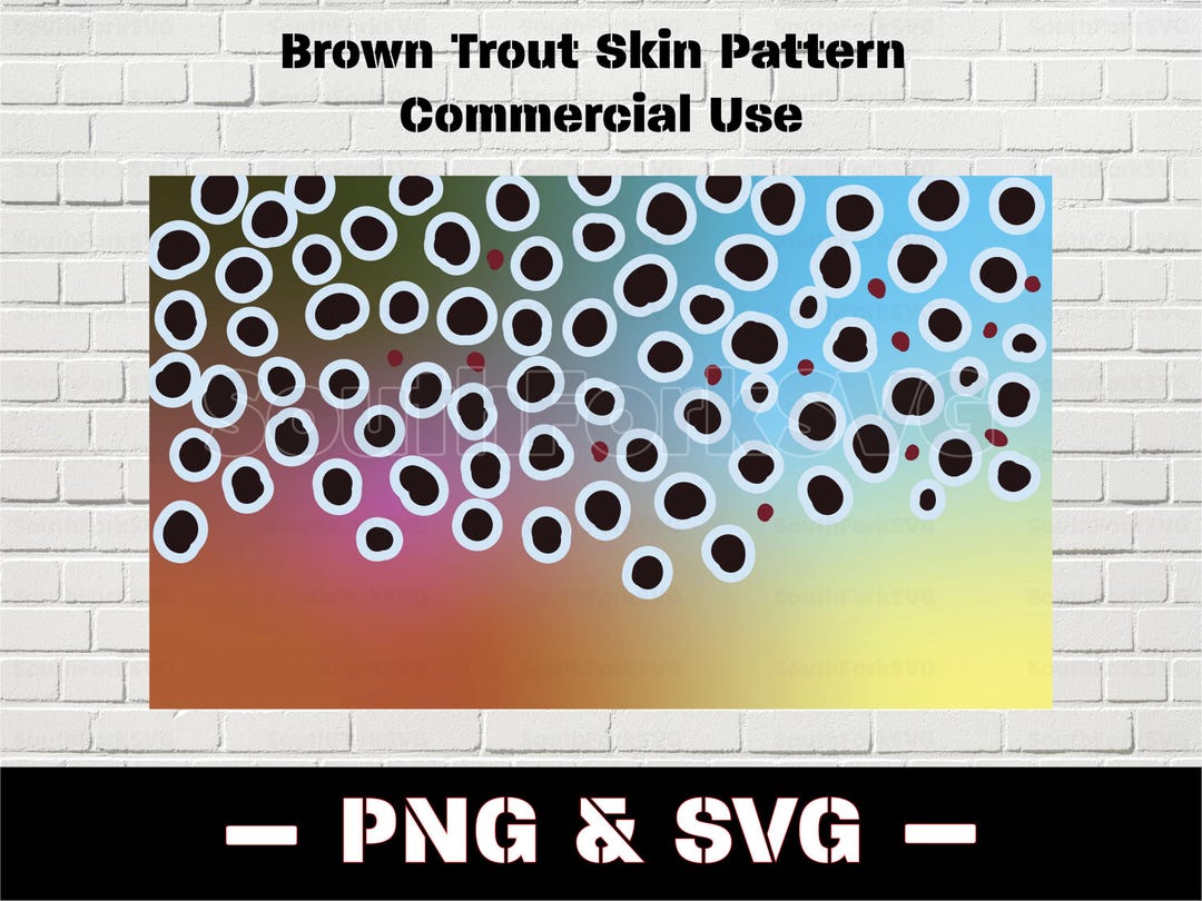 Funky Brown Trout Skin Pattern SVG PNG | Rainbow Brook Brown Trout Skin ...