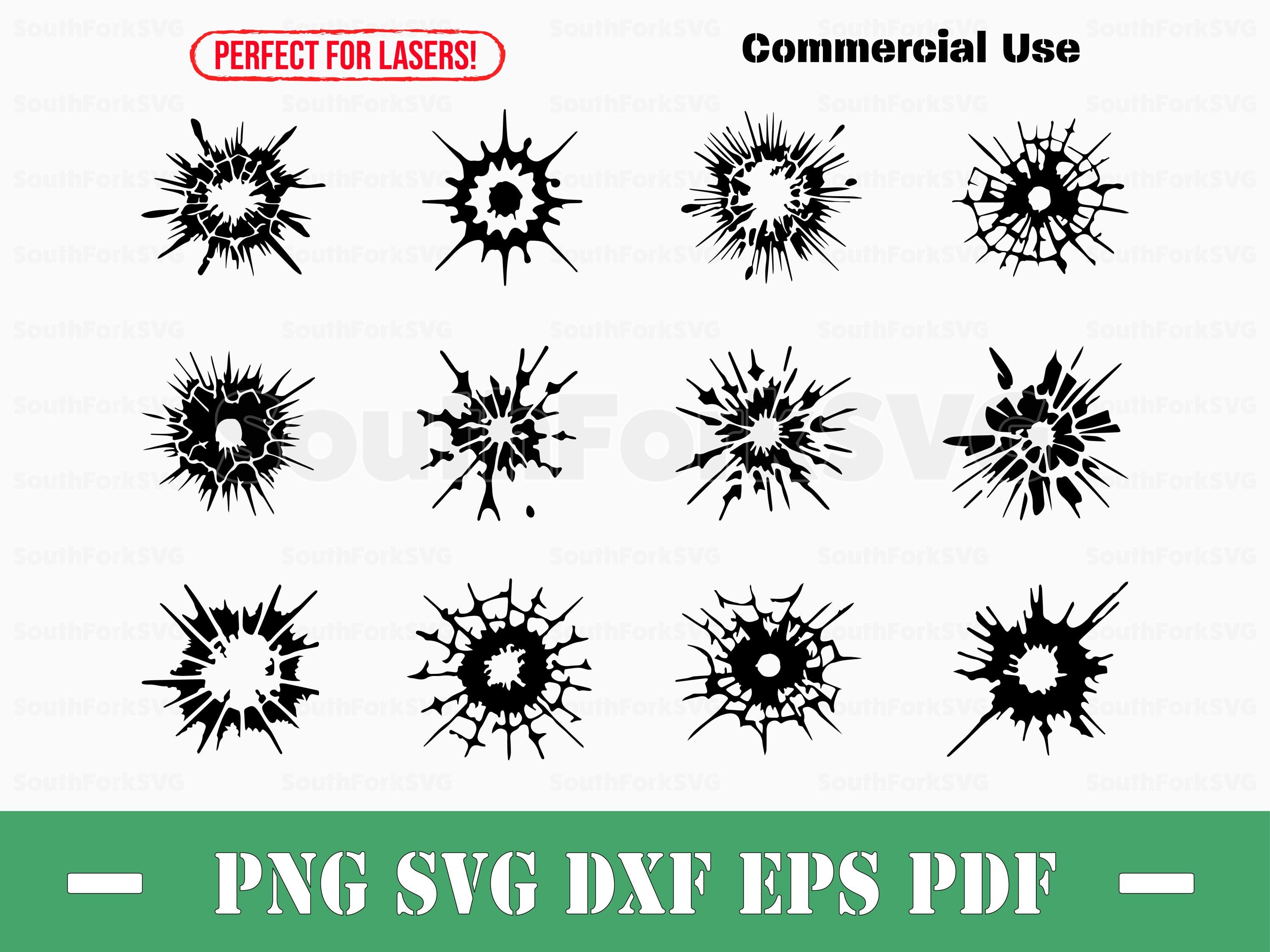 Bullet Hole SVG Bundle Svg Png Dxf Eps Pdf | Vector Graphic Cut Print ...