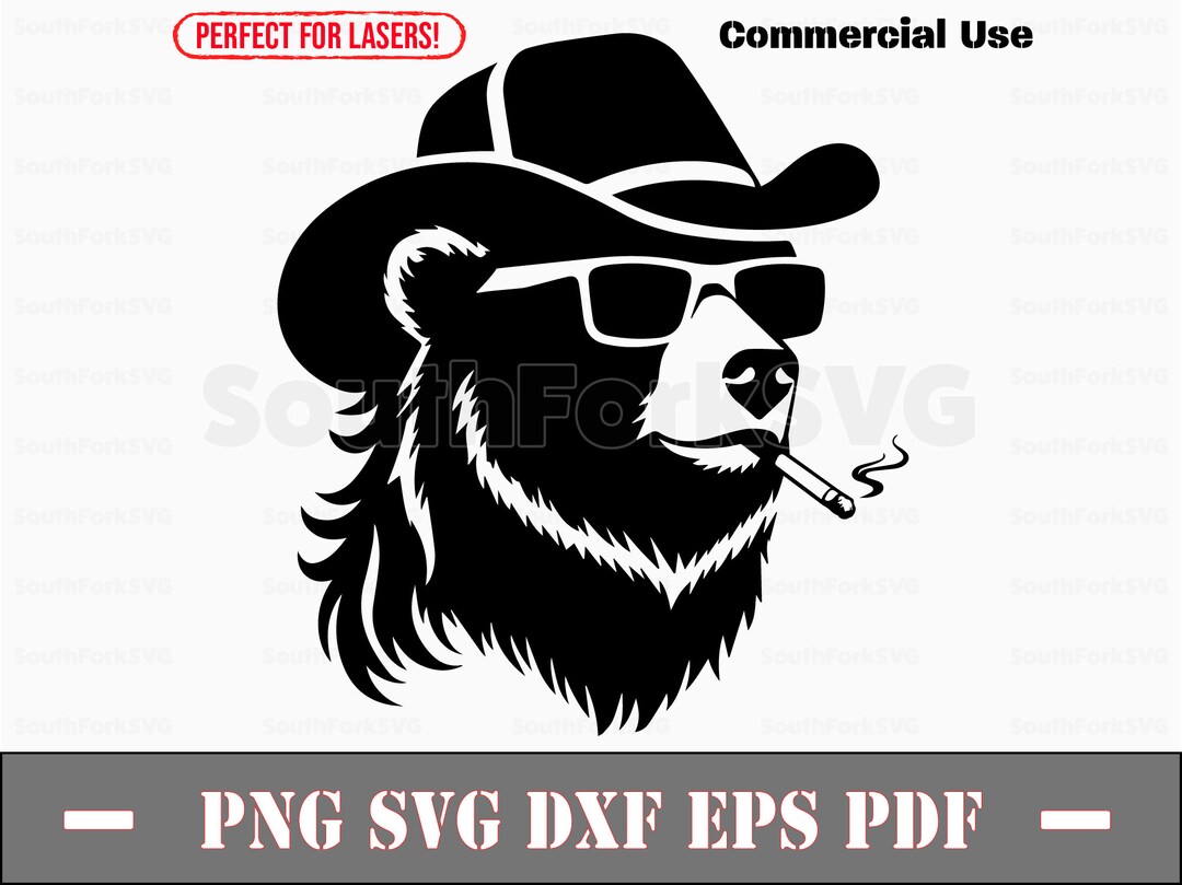 Bear Mullet Trucker Hat Svg Png Dxf Eps Pdf Vector Graphic Design Cut ...