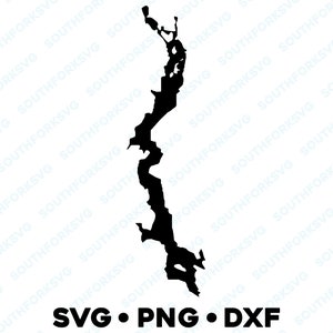 Aziscohos Lake Maine Map Shape Silhouette SVG PNG DXF Vector Graphic ...