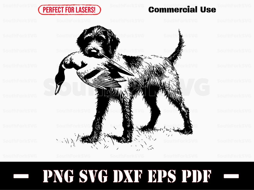 German Wirehaired Pointer Duck Hunting Svg Png Dxf Eps Pdf | Vector ...