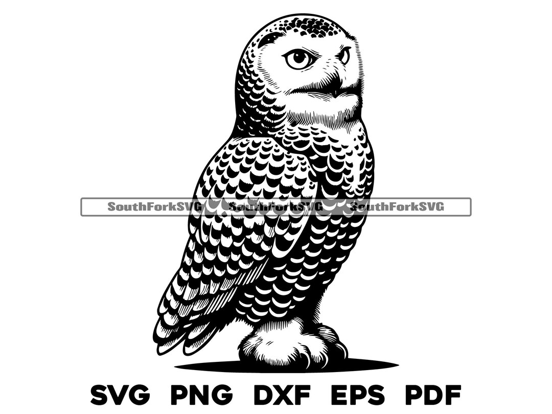 Snowy Owl Bird Design | Svg Png Dxf Eps Pdf | Vector Graphic Cut File ...
