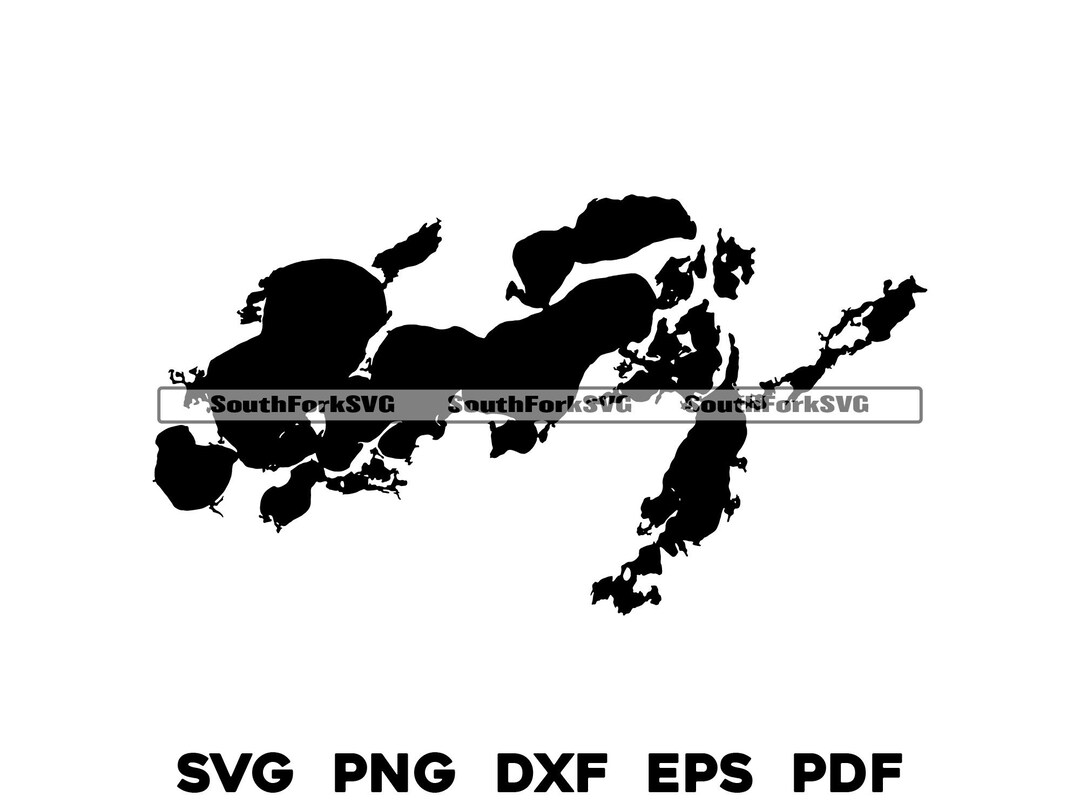 Whitefish Chain of Lakes Minnesota Map Shape Outline Silhouette Svg Png ...