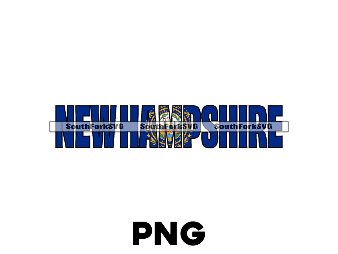 New Hampshire State Flag Name Design | PNG ONLY | Graphic Design Print ...