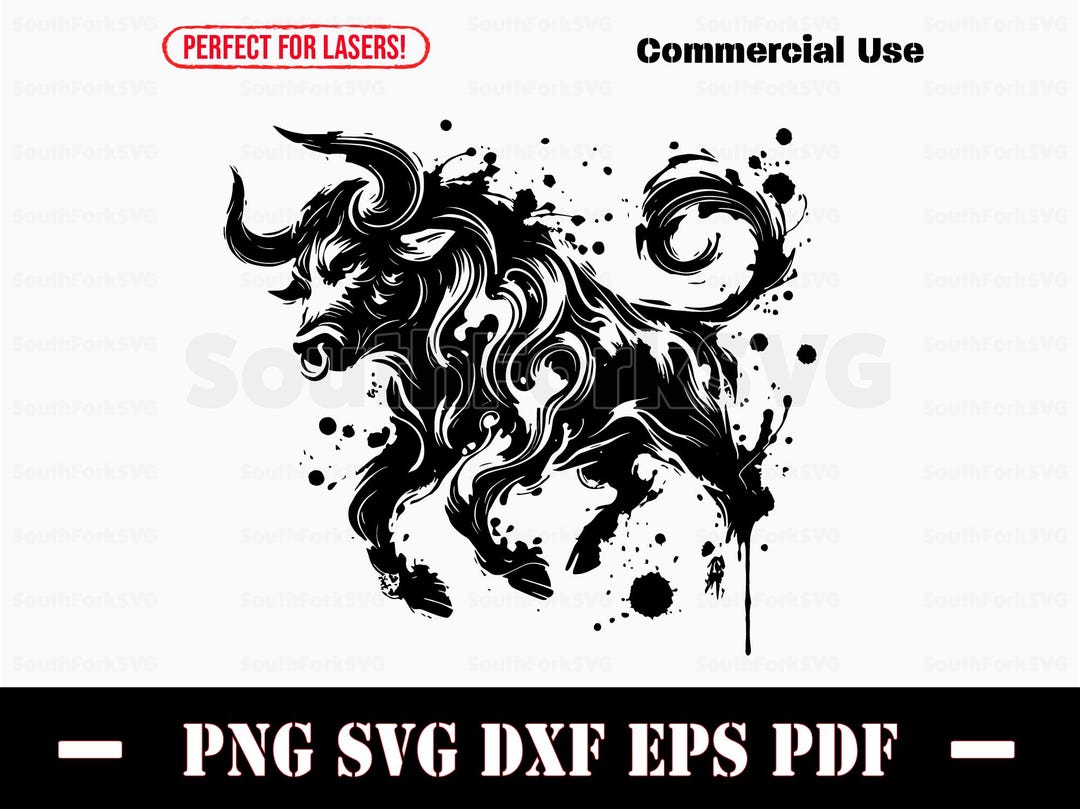 Black Ink Taurus Zodiac Sign Symbol Svg Png Dxf Pdf Eps | Vector ...