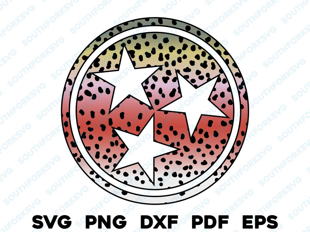 Rainbow Trout Tennessee Tri-star Svg Png Dxf Eps Pdf Vector - Etsy