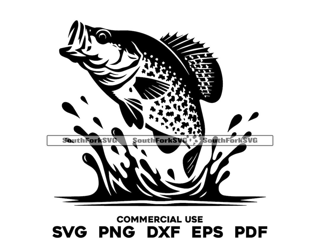 Crappie Jumping Svg Png Dxf Eps Pdf | Transparent Vector Graphic Design ...