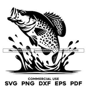 Crappie Jumping Svg Png Dxf Eps Pdf | Transparent Vector Graphic Design ...