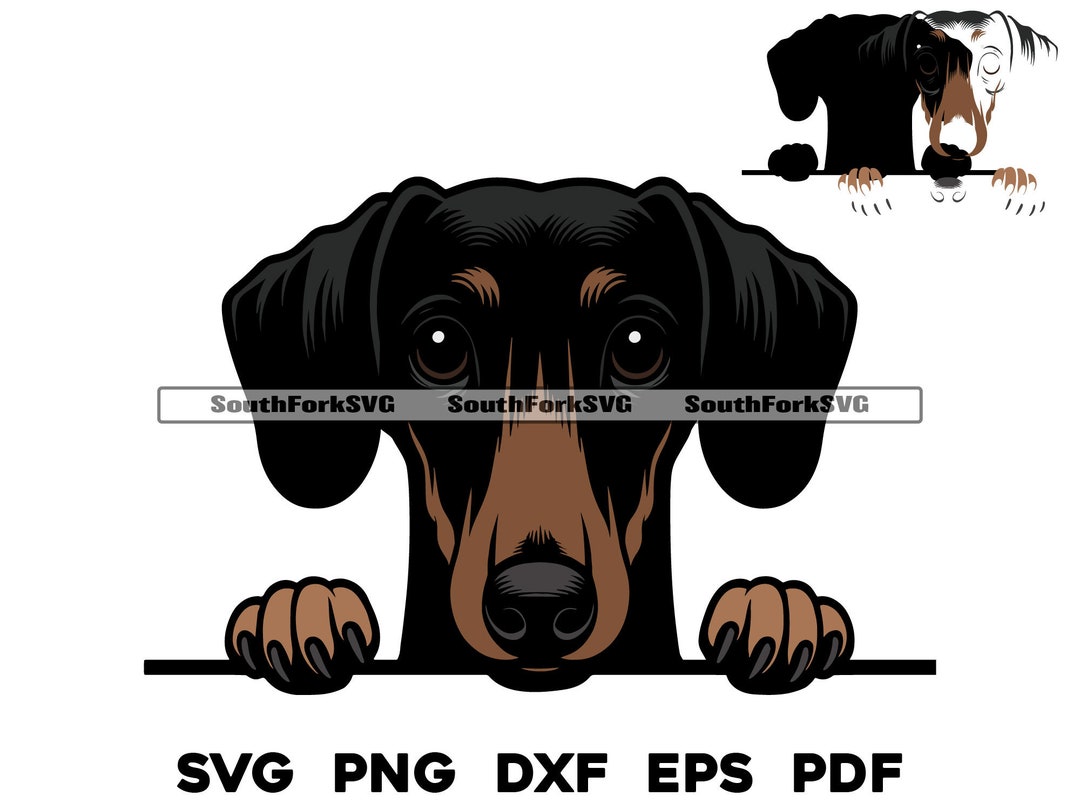 Peeking Dachshund Weiner Dog Head Layered by Color Design Svg Png Dxf ...
