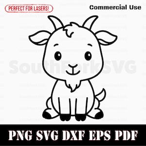 Cute Baby Goat Svg Png Dxf Eps Pdf | Vector Graphic Design Cut Print ...