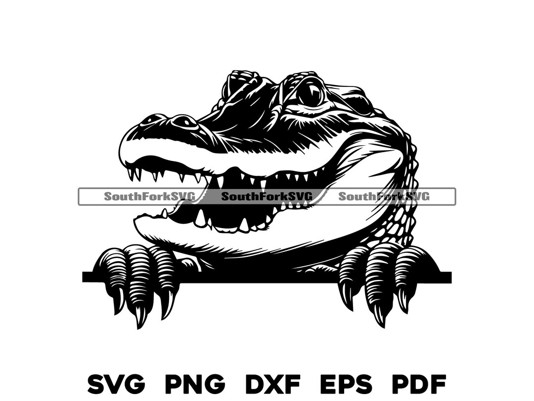 Peeking Alligator Design Files Svg Png Dxf Eps Pdf | Vector Graphic Cut ...