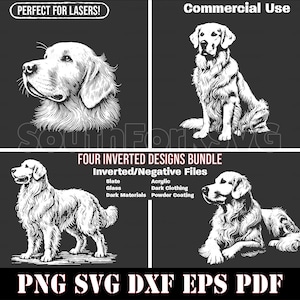 Inverted Golden Retriever Bundle Svg Png Dxf Eps Pdf | Vector Cut Print ...