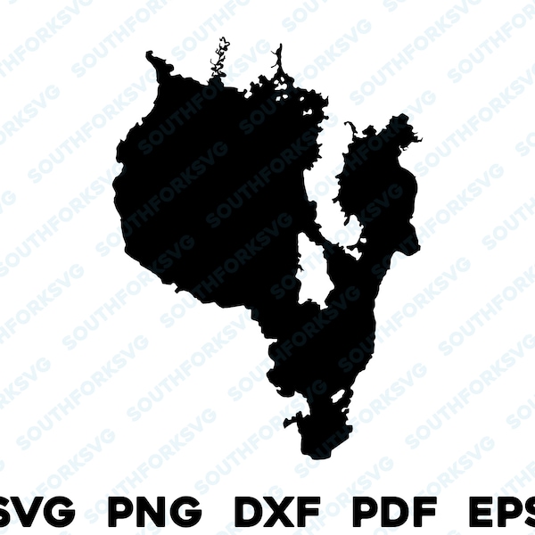 Tellico Reservoir Lake Tennessee Silhouette Shape Svg Png Dxf Pdf Eps ...