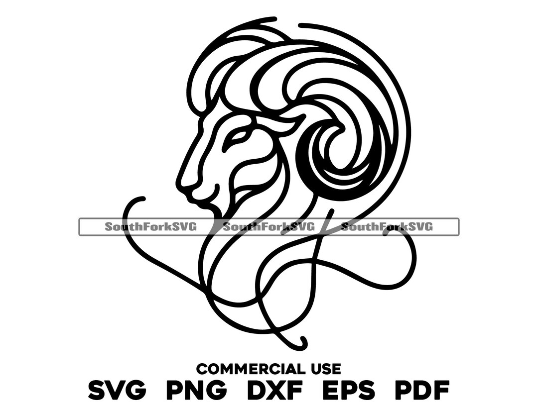 Aries Ram Zodiac Symbol Svg Png Dxf Pdf Eps Vector Graphic Design Cut ...