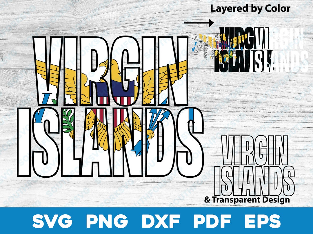 Virgin Islands Flag Design Svg Png Dxf Pdf Eps | St. Croix Layered by ...