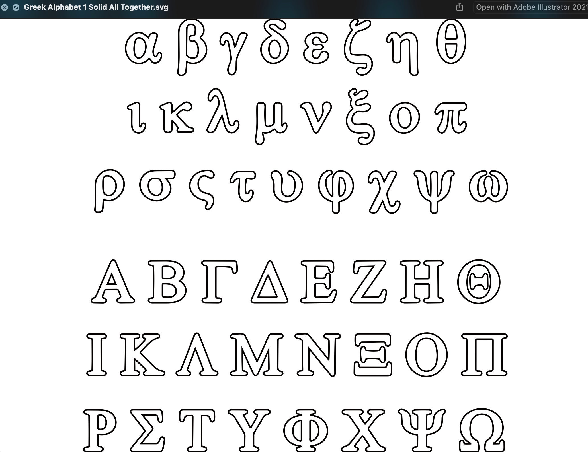 Greek Alphabet Letters Outlines SVG PNG DXF Bundle Greek Svg - Etsy Denmark