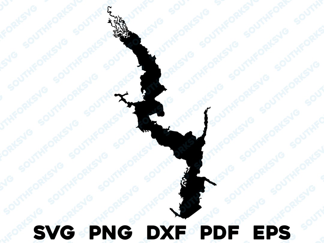 Lake Erling Arkansas Map Shape Outline Silhouette Svg Png Dxf Pdf Eps ...