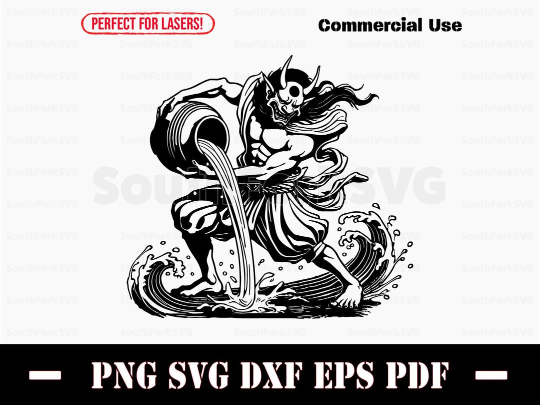 Aquarius Japanese Monster Zodiac Sign Symbol Svg Png Dxf Pdf Eps ...