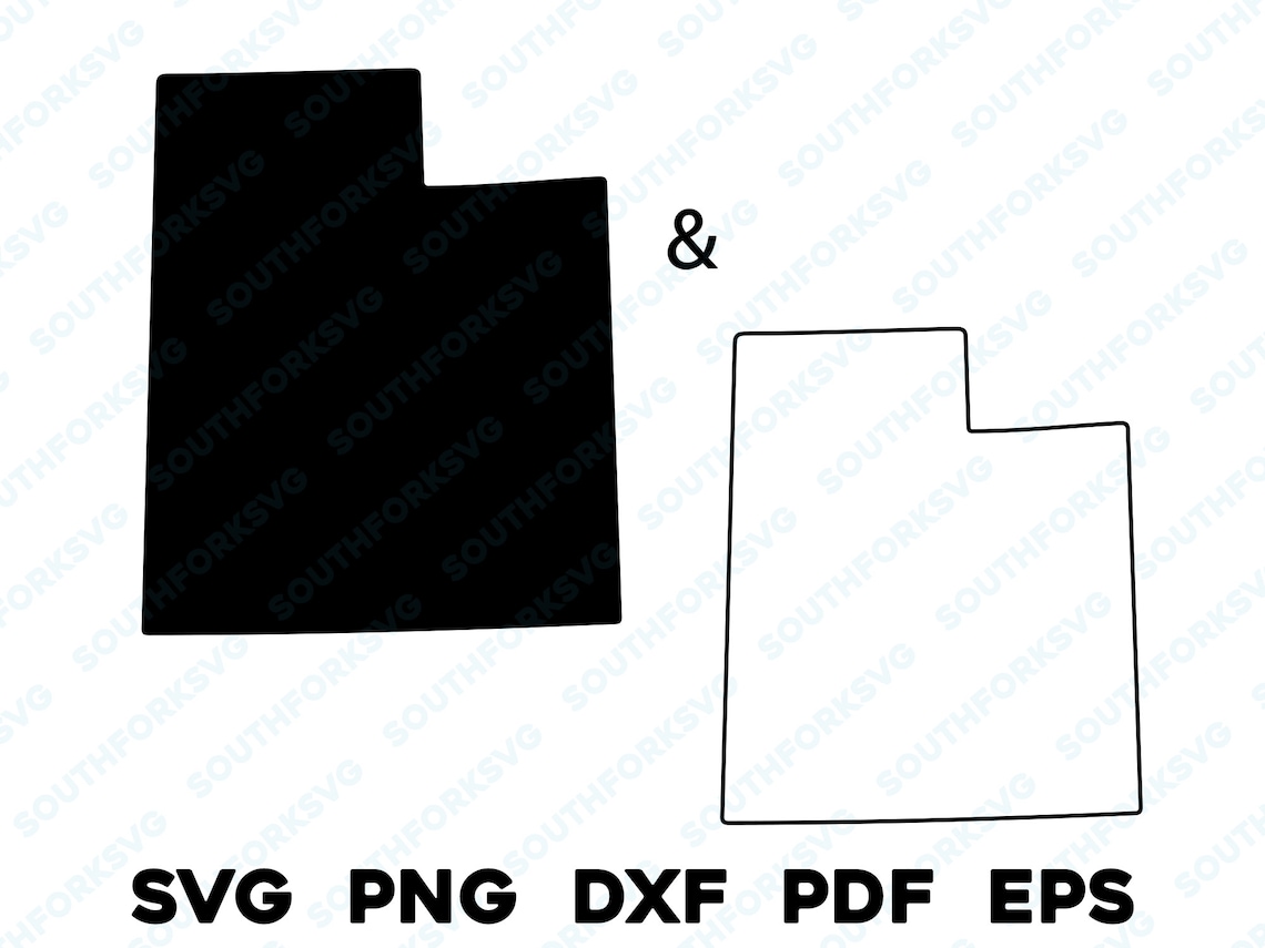 Simple Utah State Silhouette & Outline Shapes Svg Png Dxf Pdf - Etsy