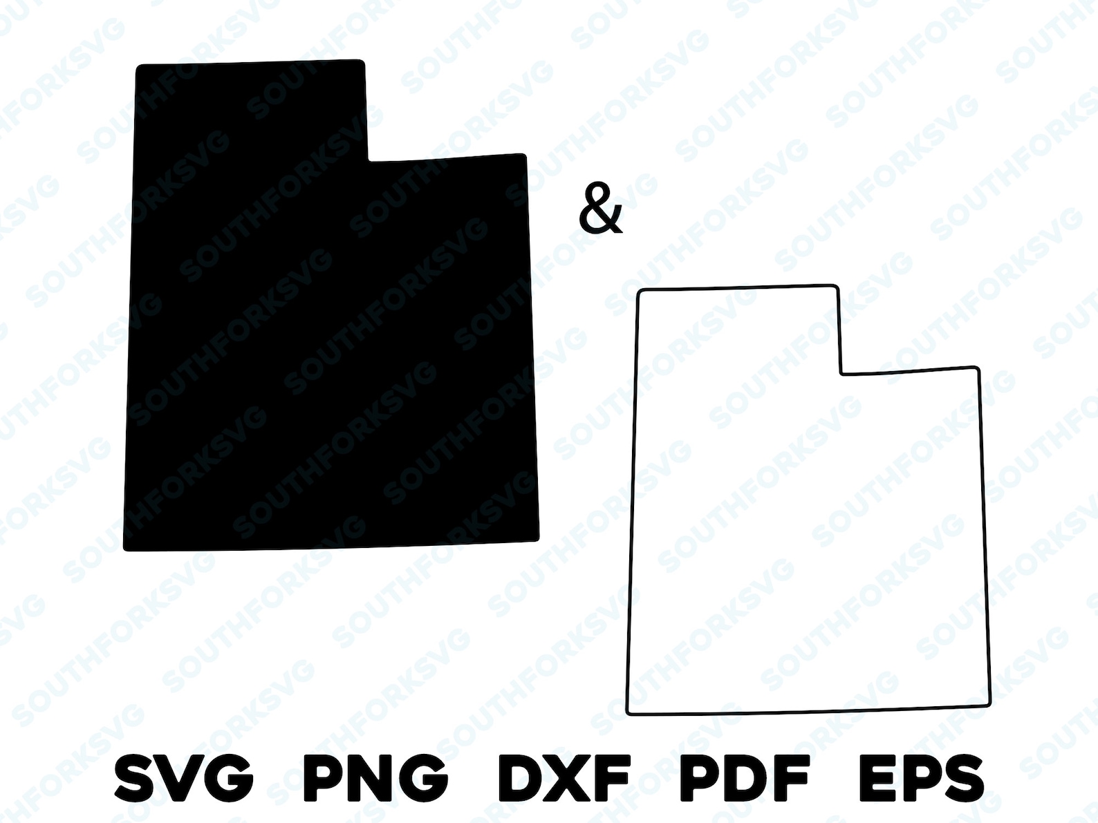 Simple Utah State Silhouette & Outline Shapes Svg Png Dxf Pdf Eps ...