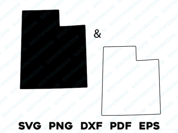 Simple Utah State Silhouette & Outline Shapes Svg Png Dxf Pdf - Etsy