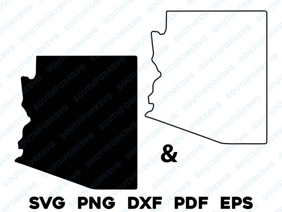 Simple Arizona State Silhouette & Outline Shapes Svg Png Dxf - Etsy