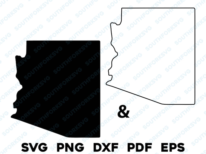 Simple Arizona State Silhouette & Outline Shapes Svg Png Dxf - Etsy