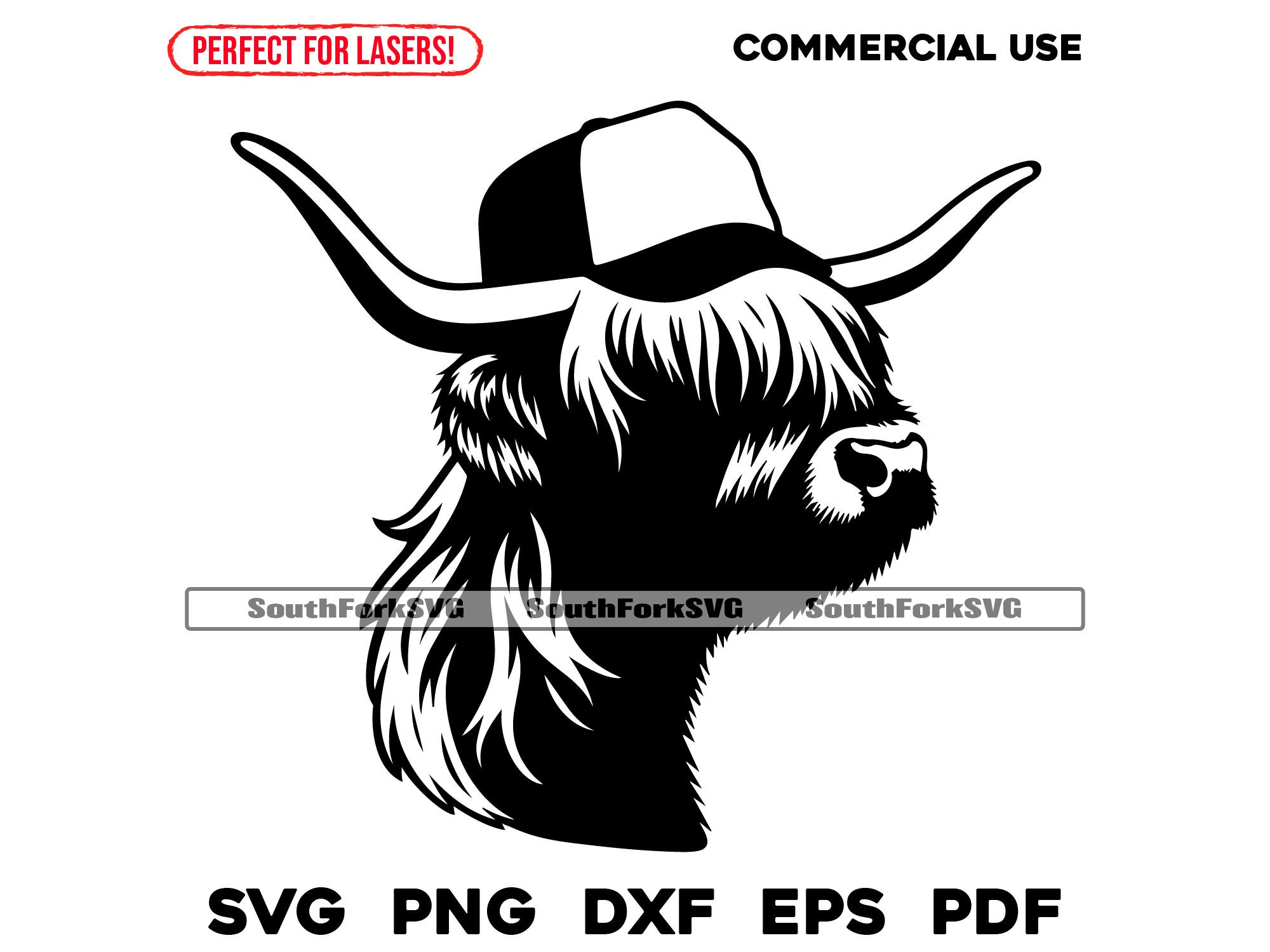 Highland Cow Mullet Trucker Hat Svg Png Dxf Eps Pdf | Vector Graphic ...