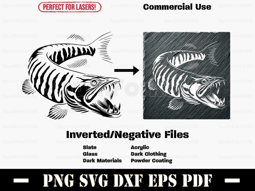 Inverted Muskie Svg Png Dxf Eps Pdf | Vector Graphic Cut Print Laser ...