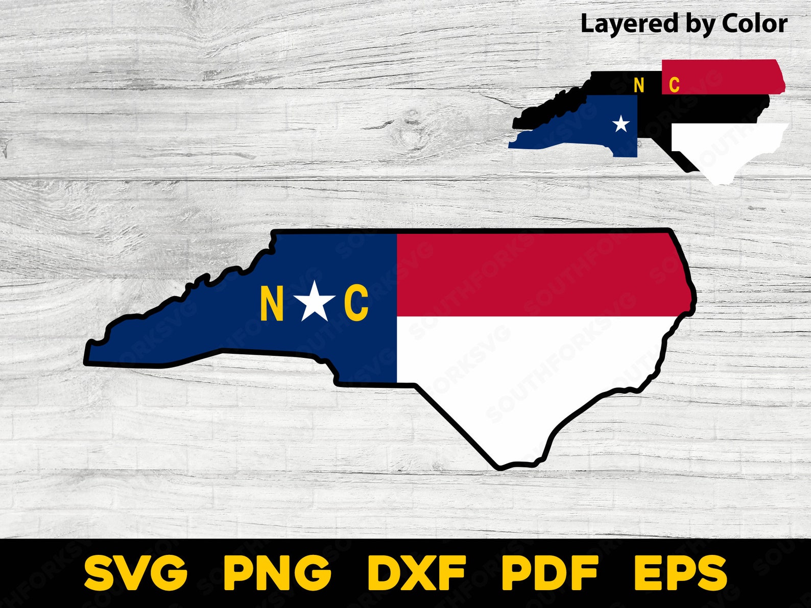 North Carolina Flag State Shape Layered Svg Png Dxf Eps Pdf Vector ...