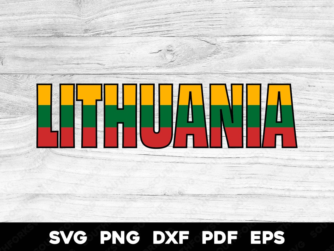 Lithuania Lithuanian Flag Name Design | Svg Png Dxf Eps Pdf | Vector ...