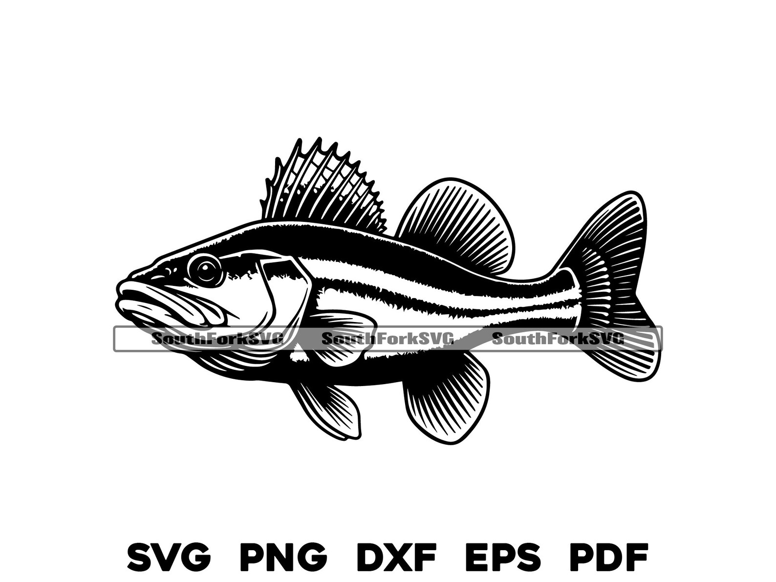 Walleye Graphic Svg Png Dxf Eps Pdf Laser Cnc Vinyl Cut Print Dye Sub ...