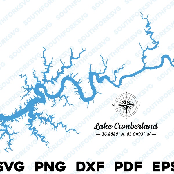 Kentucky Lake Map Dxf File - Etsy