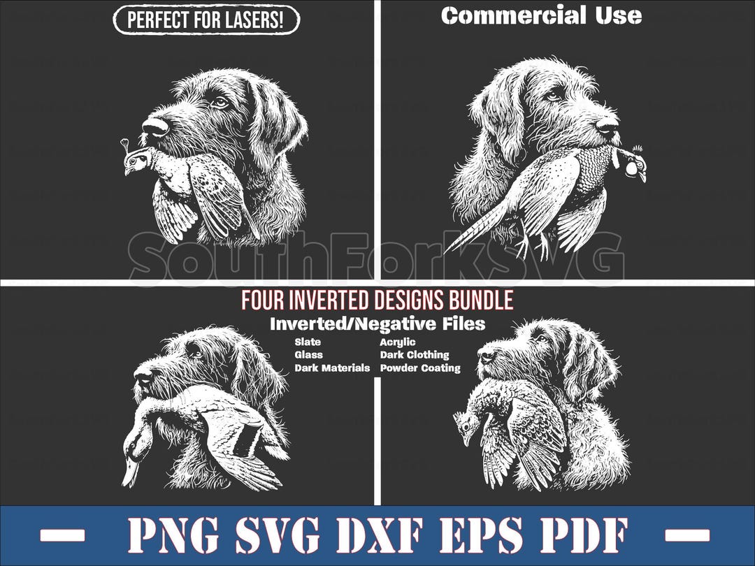Inverted German Wirehaired Pointer GWP Bundle Svg Png Dxf Eps Pdf ...