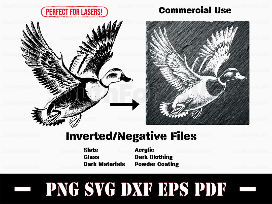 Inverted Mallard Duck Flying Svg Png Dxf Eps Pdf Vector Graphic Cut ...
