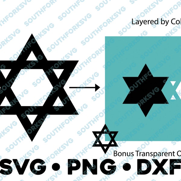 Star of David Layered Svg - Etsy
