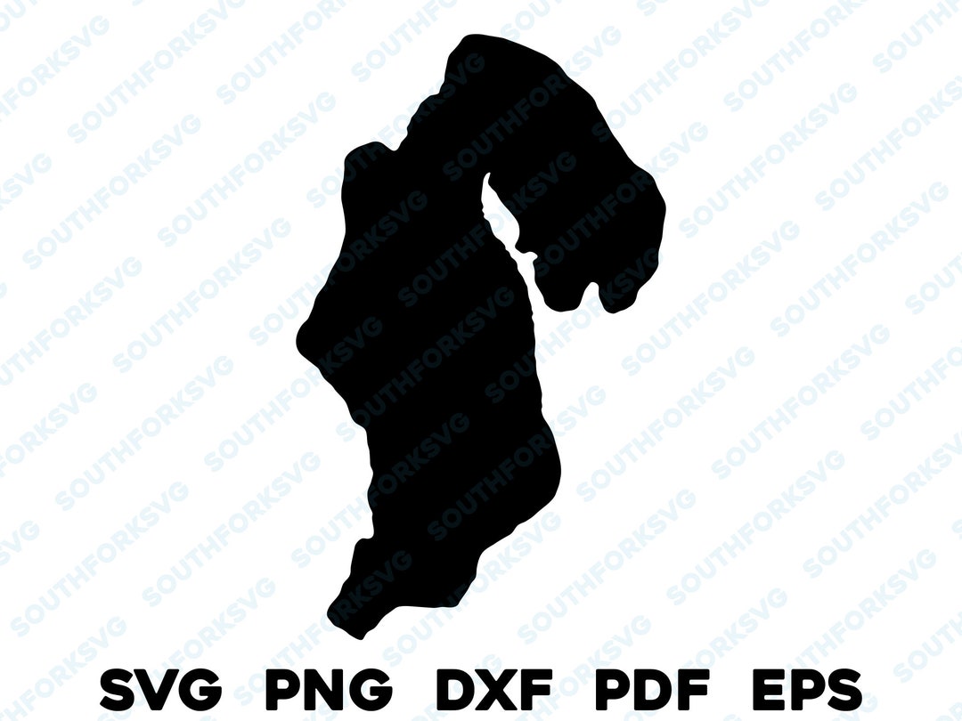 Green Lake Michigan Map Shape Silhouette Outline Svg Png Dxf - Etsy
