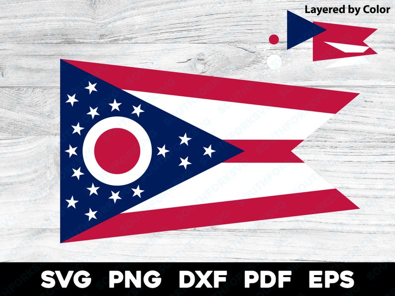 Bandera del Estado de Ohio / svg png dxf eps pdf / en capas por color vector diseño gráfico ...